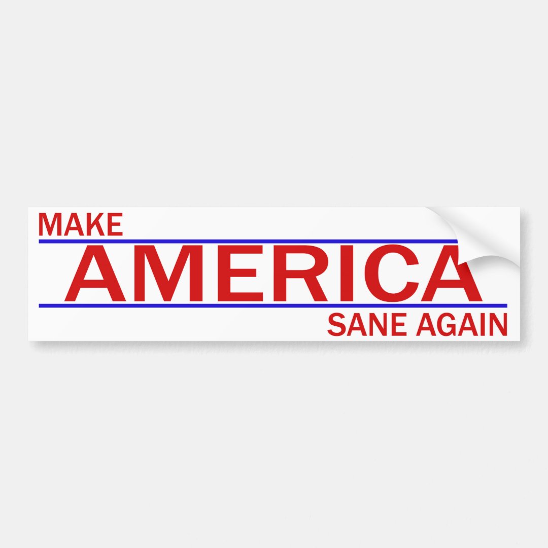 Make America Sane Again Bumper Sticker | Zazzle