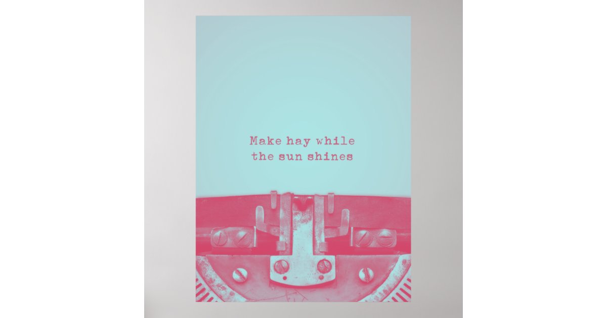 'Make hay while the sun shines' Quote Poster | Zazzle