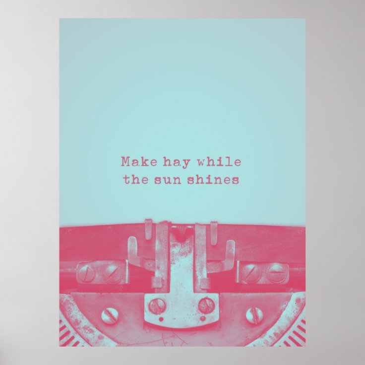 'Make hay while the sun shines' Quote Poster | Zazzle