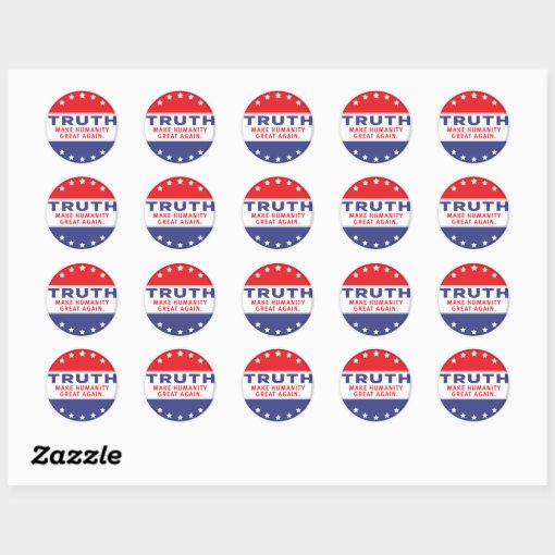 MAKE HUMANITY GREAT AGAIN CLASSIC ROUND STICKER | Zazzle
