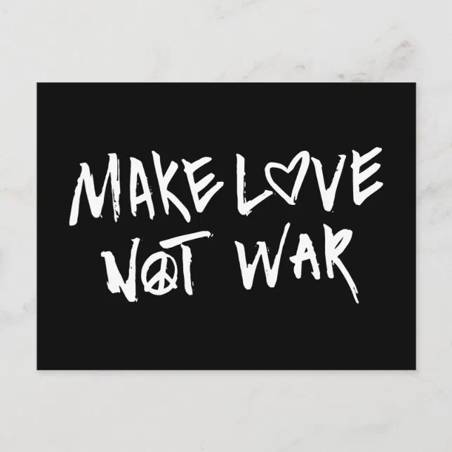 Make Love Not War Postcard | Zazzle