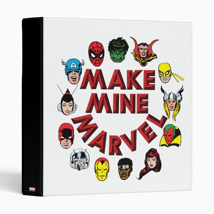 "Make Mine Marvel" Hero Graphic 3 Ring Binder | Zazzle.com