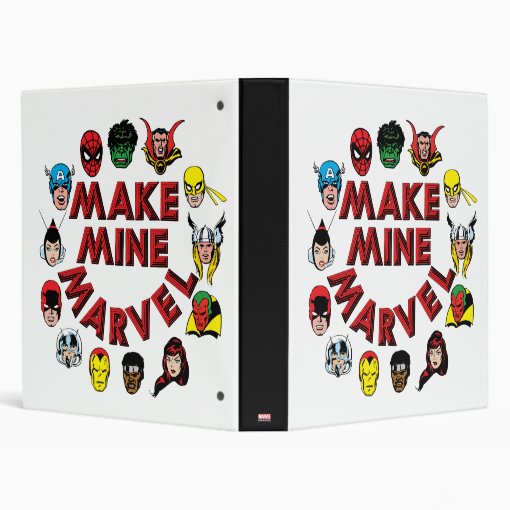 "Make Mine Marvel" Hero Graphic 3 Ring Binder | Zazzle