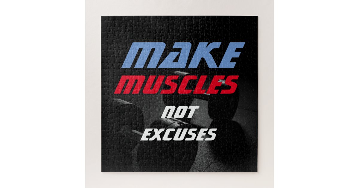Make Muscles Bodybuilding Fitness Motivational Jigsaw Puzzle | Zazzle