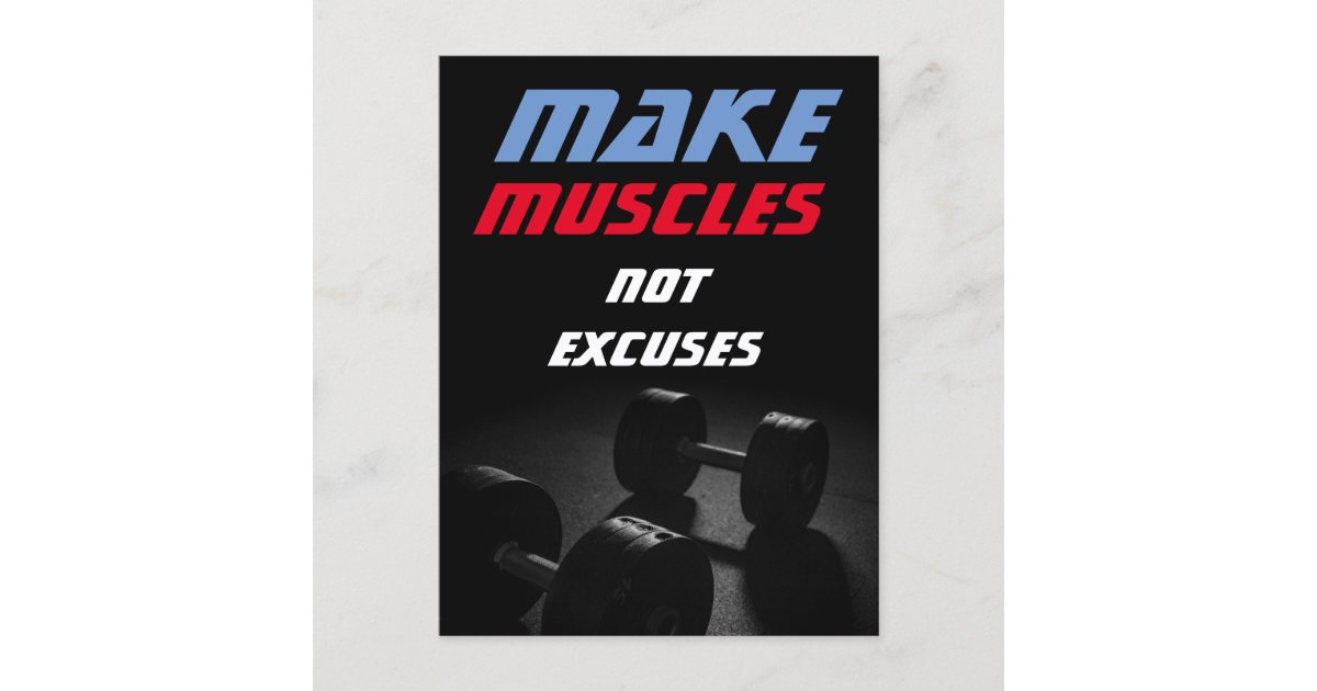 Make Muscles Bodybuilding Fitness Motivational Postcard | Zazzle
