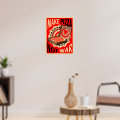 Make Pizza,Not War, Poster | Zazzle