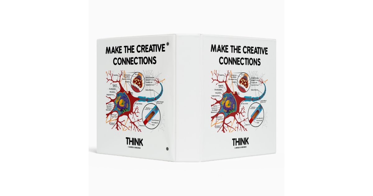 Make The Creative Connections Think Neuron Synapse 3 Ring Binder | Zazzle