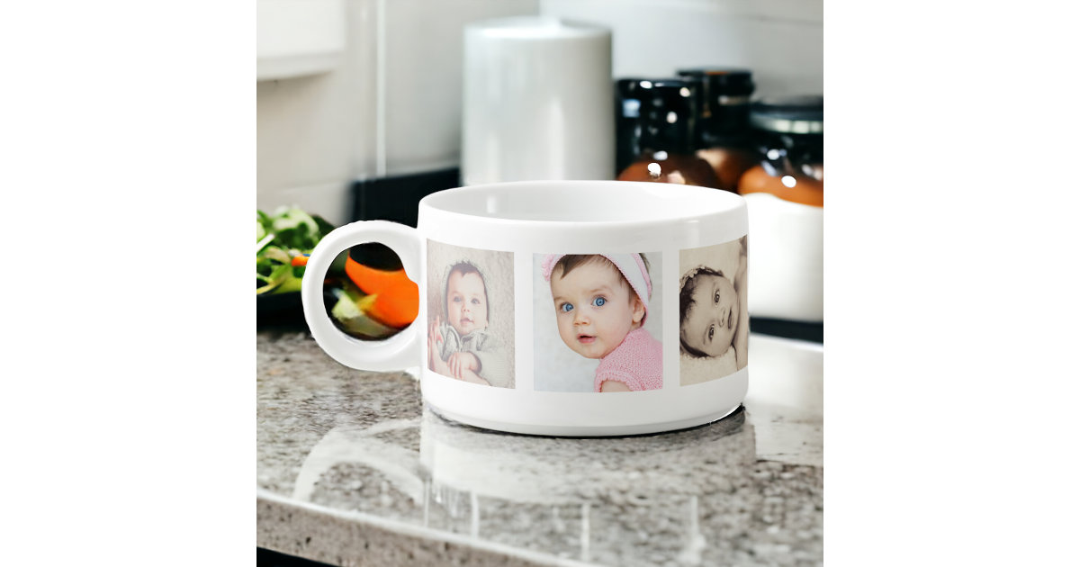 Make Your Own 6 Photo Personalized Bowl | Zazzle