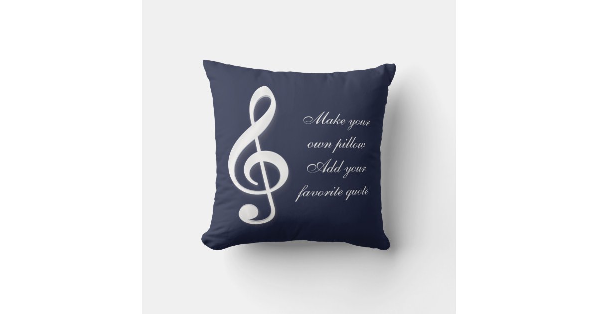 make your own | add favorite quote | music | notes throw pillow | Zazzle