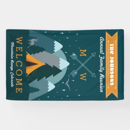 Make Your Own Camping Mountain Outdoor Adventure Banner | Zazzle