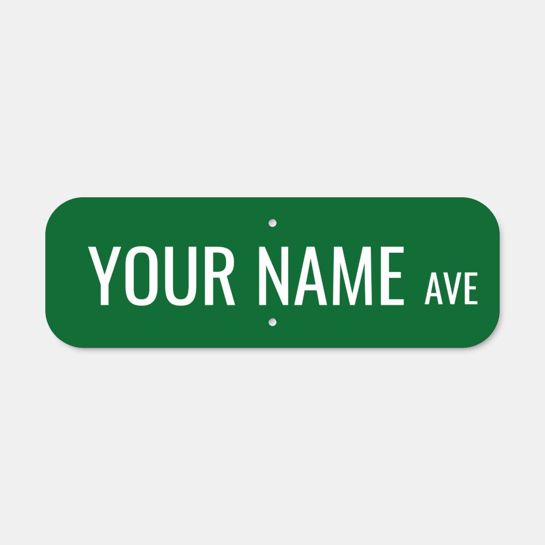 Make your own custom green street name sign | Zazzle