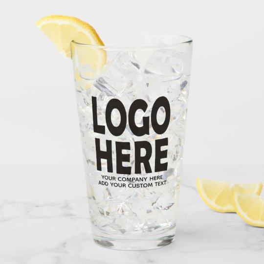 Make your own custom logo and text promotional glass | Zazzle