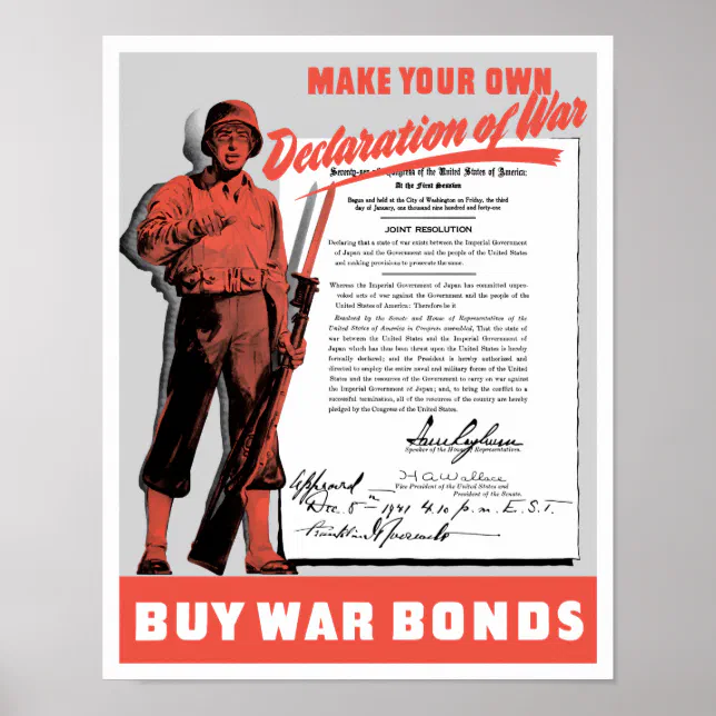 Make Your Own Declaration Of War -- WW2 Poster | Zazzle