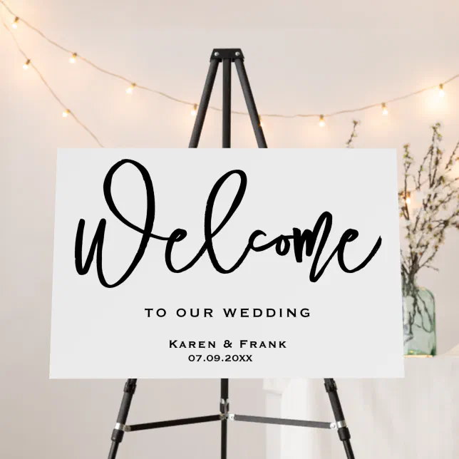 Make Your Own Elegant Script Wedding Welcome Sign | Zazzle
