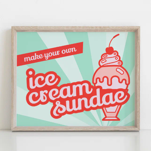 Make your own Ice Cream Sundae Bar Tabletop Sign | Zazzle