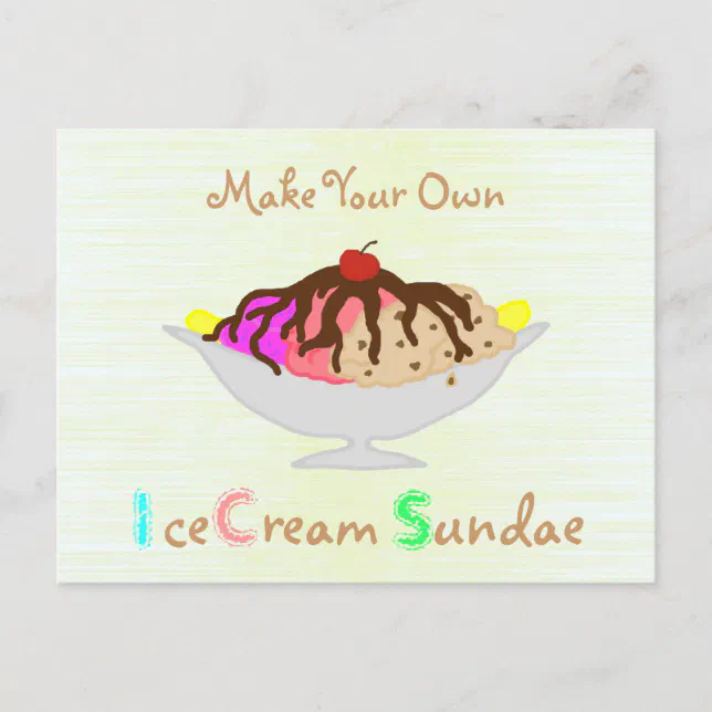 Make Your Own Ice Cream Sundae Party Invitation | Zazzle