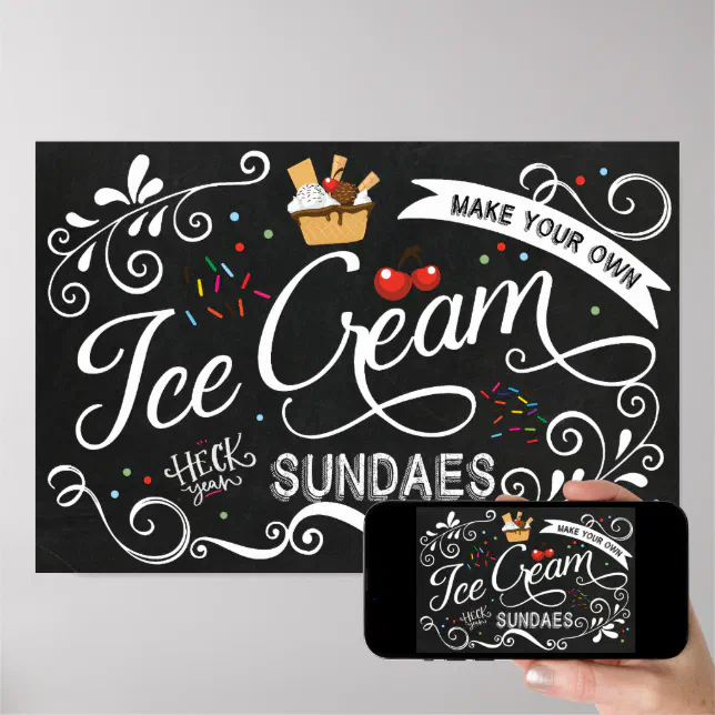 Make Your Own Ice Cream Sundae Sign | Zazzle