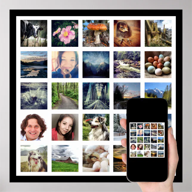 Make Your Own Instagram Photo Gallery Style Poster | Zazzle