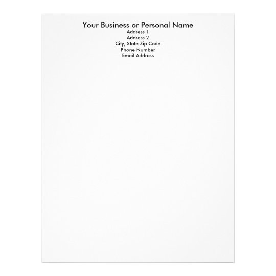Make Your Own Letterhead Letterhead Template Zazzle
