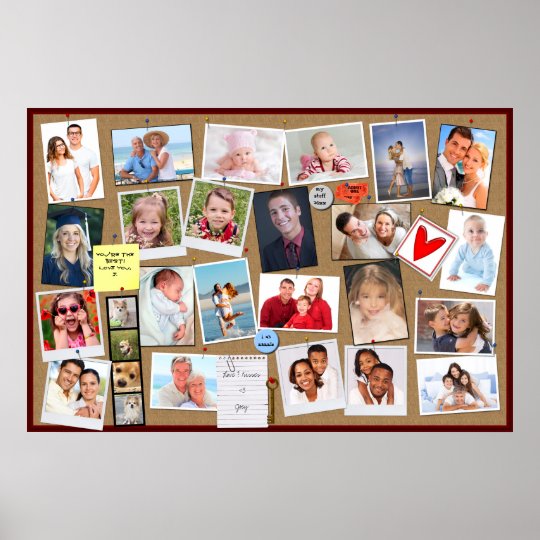 Make Your Own Memory Photo Cork Board Poster | Zazzle.com