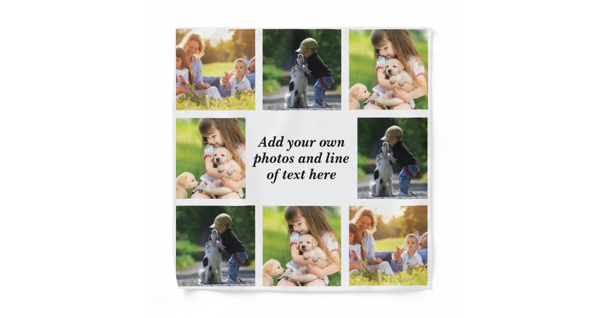 Make your own photo collage and text bandana | Zazzle