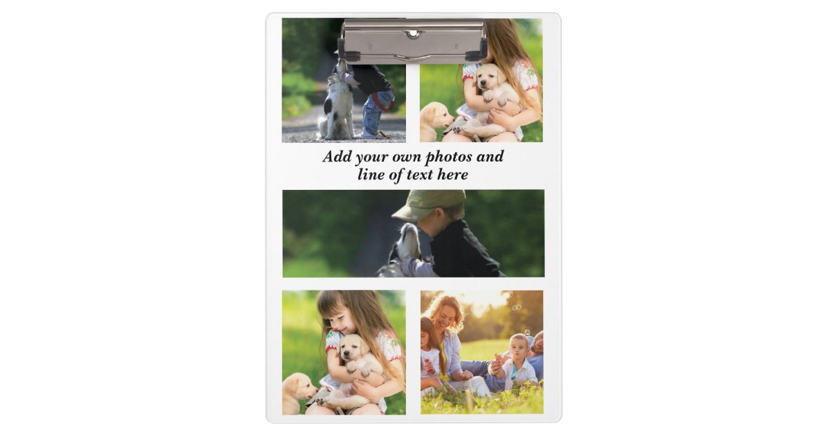 Make your own photo collage and text clipboard | Zazzle