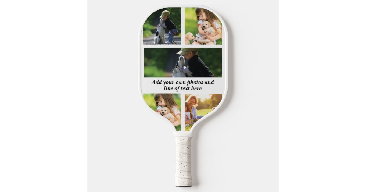 Make your own photo collage and text pickleball paddle | Zazzle