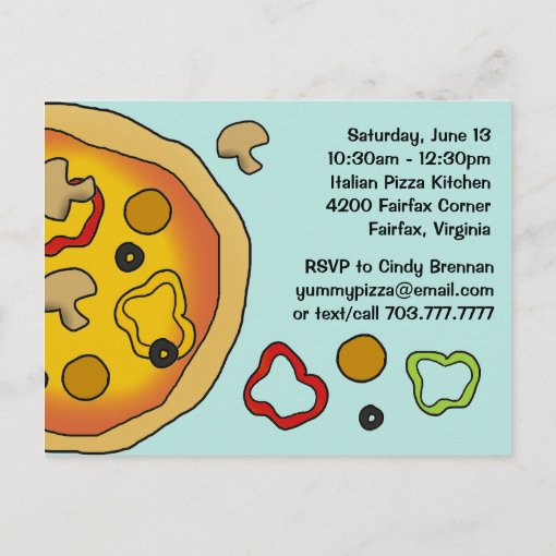 Make Your Own Pizza Birthday Party Invite | Zazzle