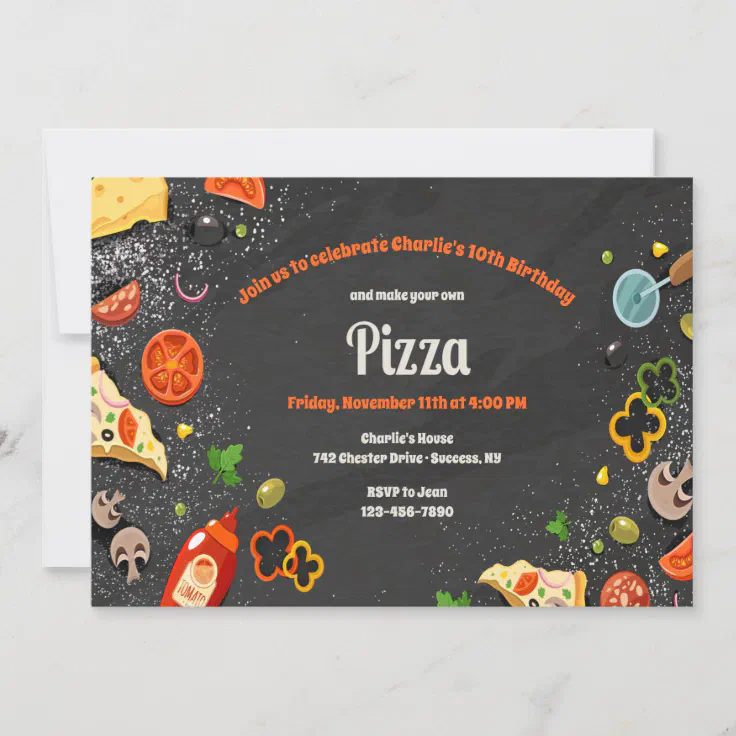 Make Your Own Pizza Party Invitation | Zazzle