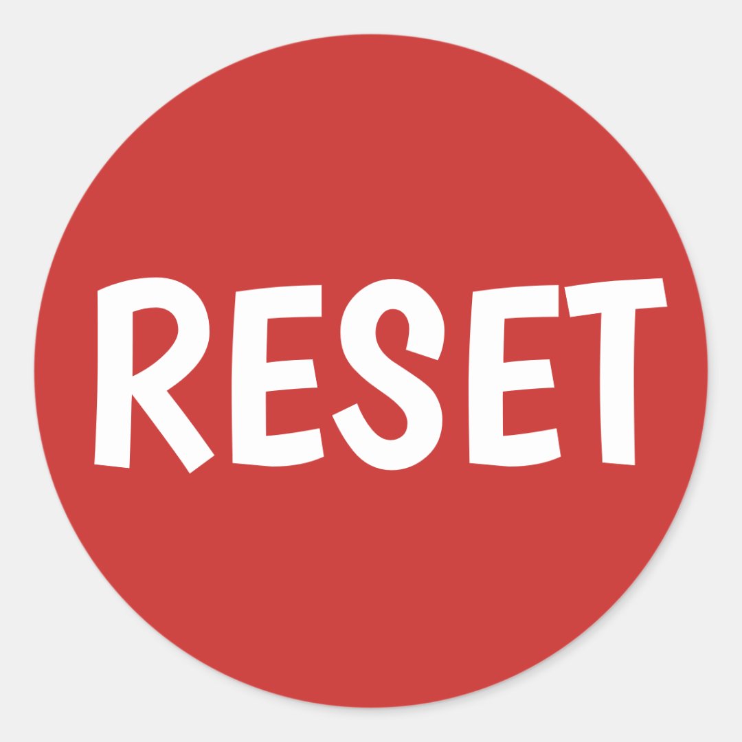 Make Your Own Reset Button Classic Round Sticker | Zazzle