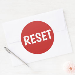 Make Your Own Reset Button Classic Round Sticker | Zazzle