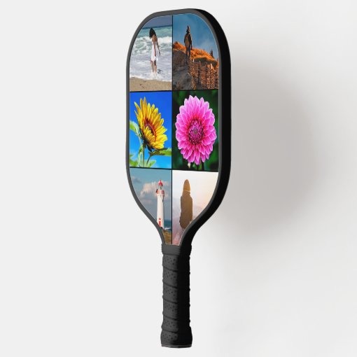 Make Your Own Six Picture Custom Photo Collage Pickleball Paddle | Zazzle