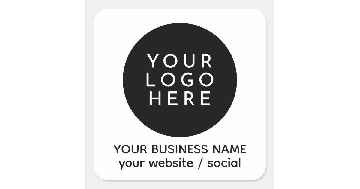 Make Your Own Small Business Custom Logo Info Square Sticker | Zazzle