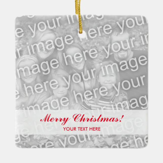 Make your own square Christmas tree photo ornament | Zazzle