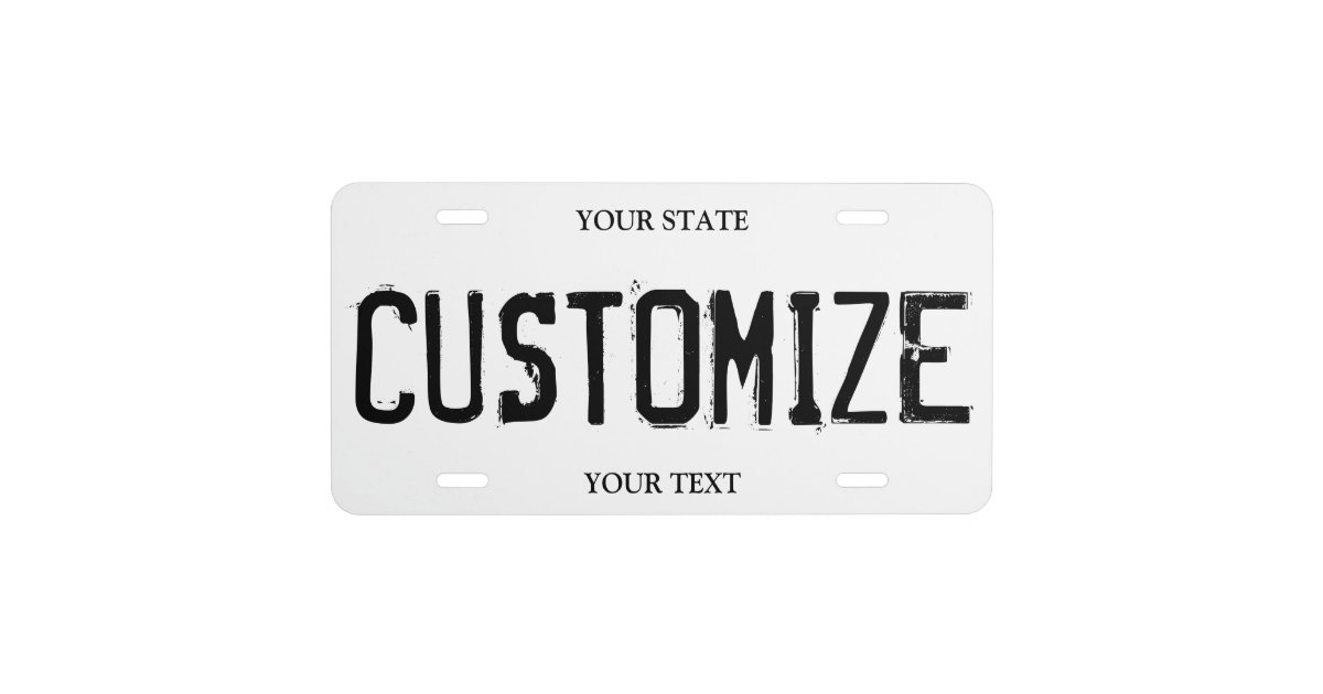 Make your own vanity license plate for your car | Zazzle