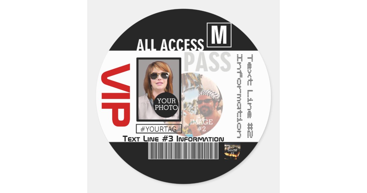 Make Your Own VIP Pass 8 ways to Personalize Classic Round Sticker | Zazzle