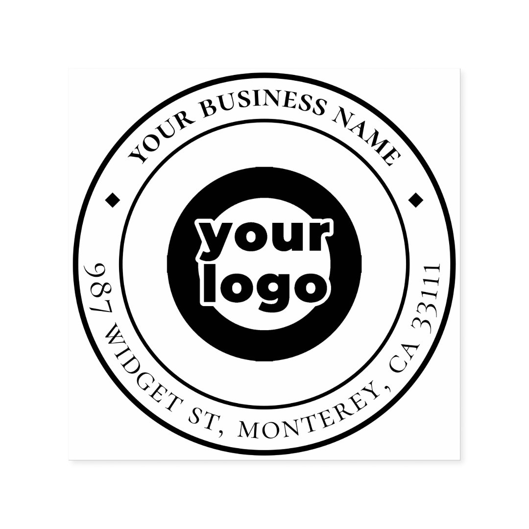 Make Your Professional Round Business Custom Logo Self-inking Stamp ...