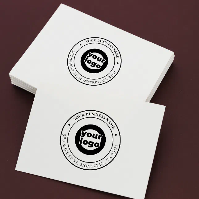 Make Your Professional Round Business Custom Logo Self-inking Stamp ...