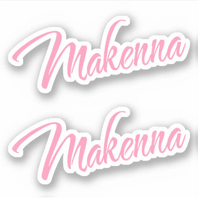 Makenna Decorative Name in Pink x2 Sticker | Zazzle