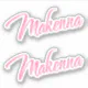 Makenna Decorative Name in Pink x2 Sticker | Zazzle