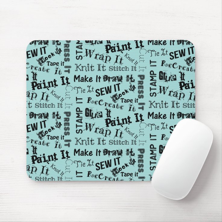 Maker Crafts Typography Print Mouse Pad | Zazzle