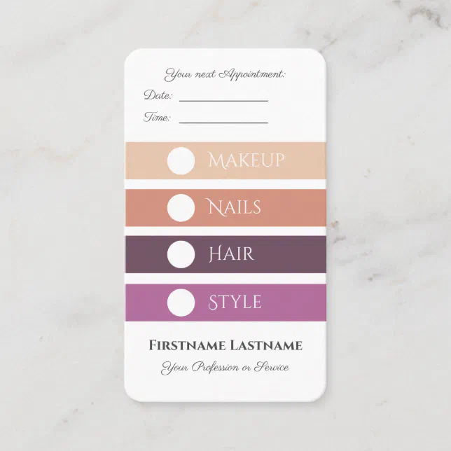 Makeup and Beauty salon Appointment for Services Business Card | Zazzle