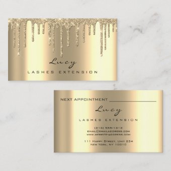 Makeup Appointment Card Lashes Glitter Drips Lux | Zazzle
