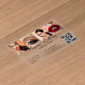 Makeup Artist 4 Photo Collage QR Code Clear Business Cards | Zazzle