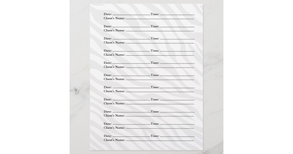 Makeup Artist Appointment Sheets | Zazzle.com