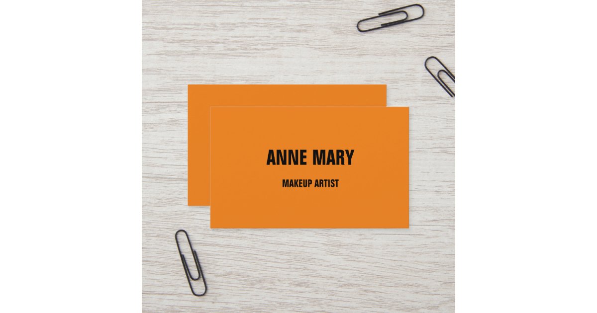Makeup Artist Beauty Hair Salon Orange Custom Fall Business Card | Zazzle
