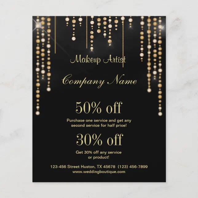 Makeup artist business personalized flyer | Zazzle