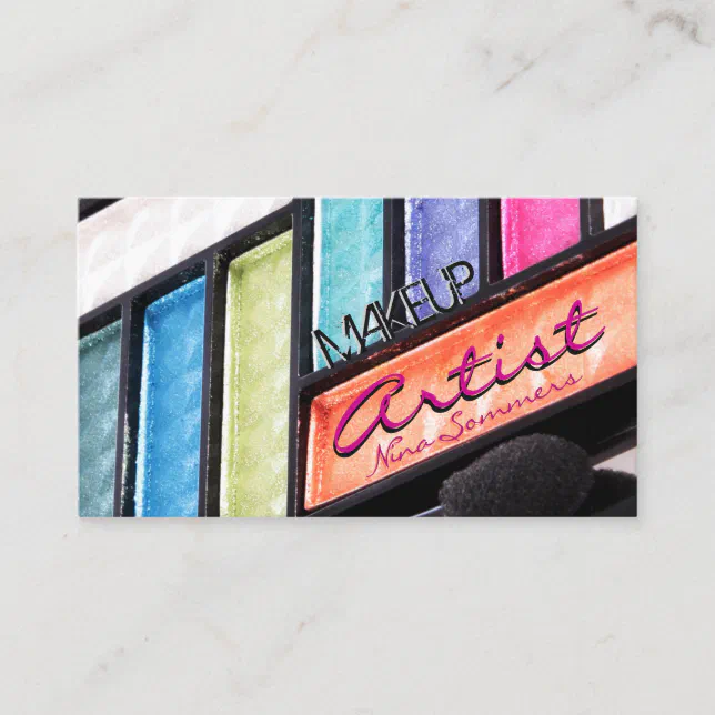 Makeup Artist Colorful Eyeshadow Palette Business Card | Zazzle