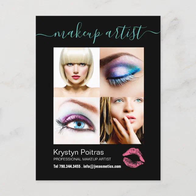 Makeup Artist Comp Card | Zazzle