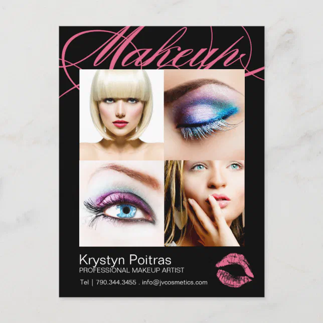Makeup Artist Comp Card | Zazzle